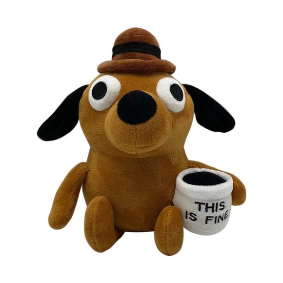 Other | New This Is Fine Meme Dog 25cm Plush Cuddly Stuffed Animal Toy ...